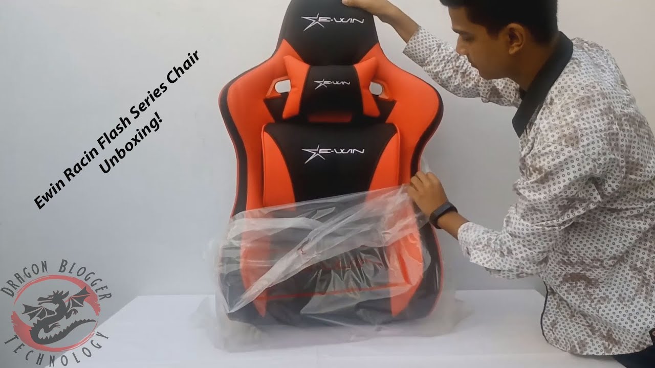 Ewin Racing Flash Series Red/Black Chair Unboxing - gamingchairsusa.com